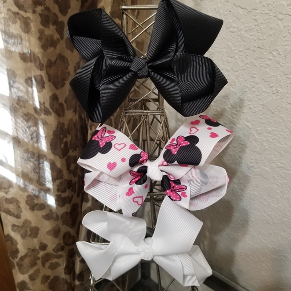 Minnie Mouse | Accessories | 3 Pcs Minnie Mouse Hair Bows Collection ...